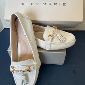 Alex Marie | Shoes | Alex Marie White Leather Penny Loafers | Poshmark